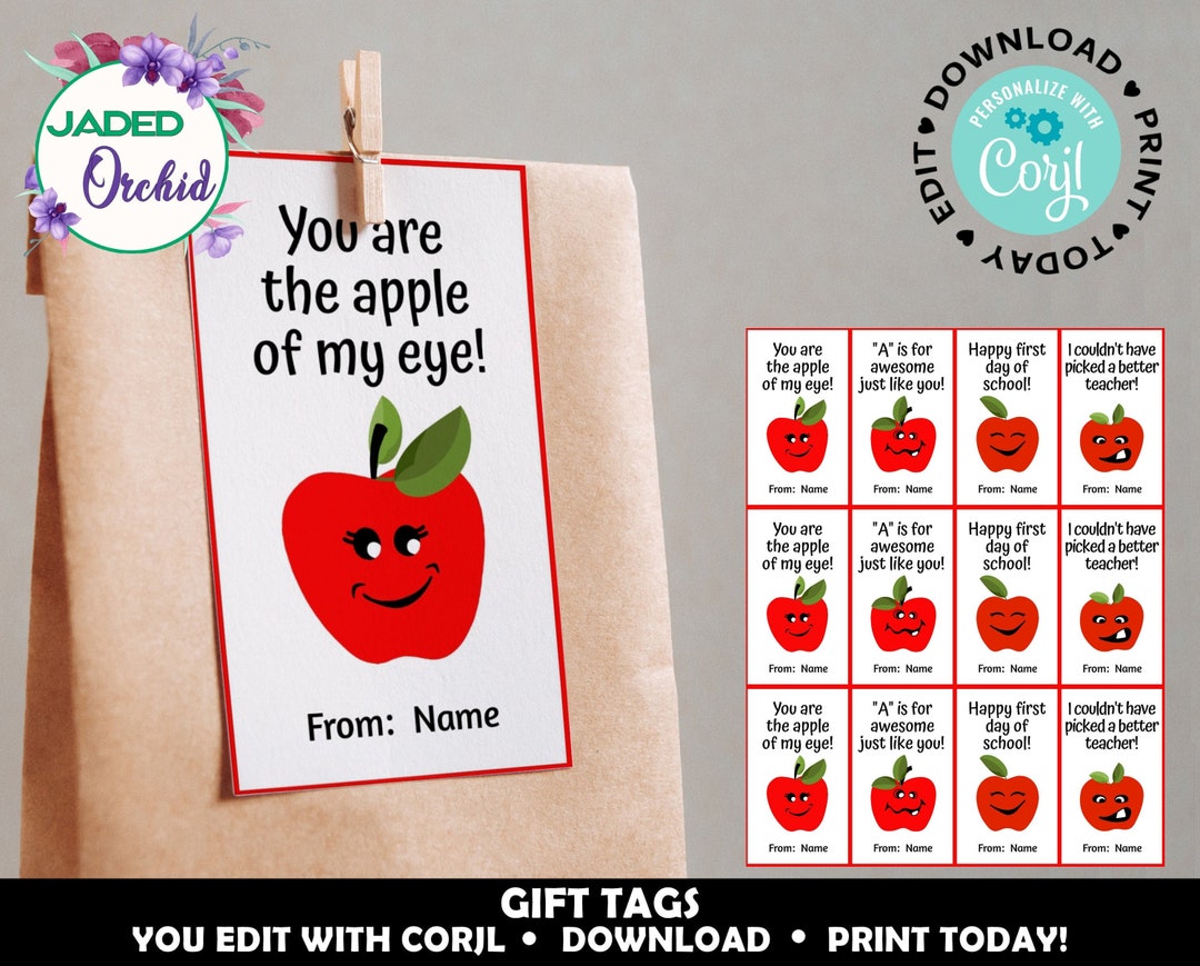 Teacher Gift Tags Back to School Gift Tags Personalized Teachers ...