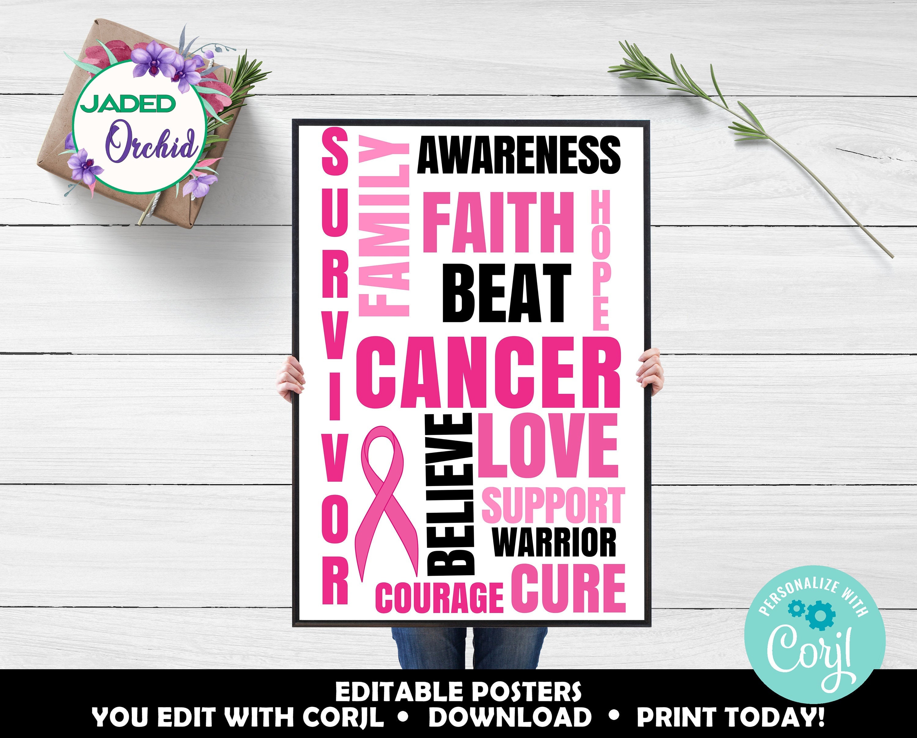 Printable Cancer Awareness Poster Motivational Breast Cancer - Etsy