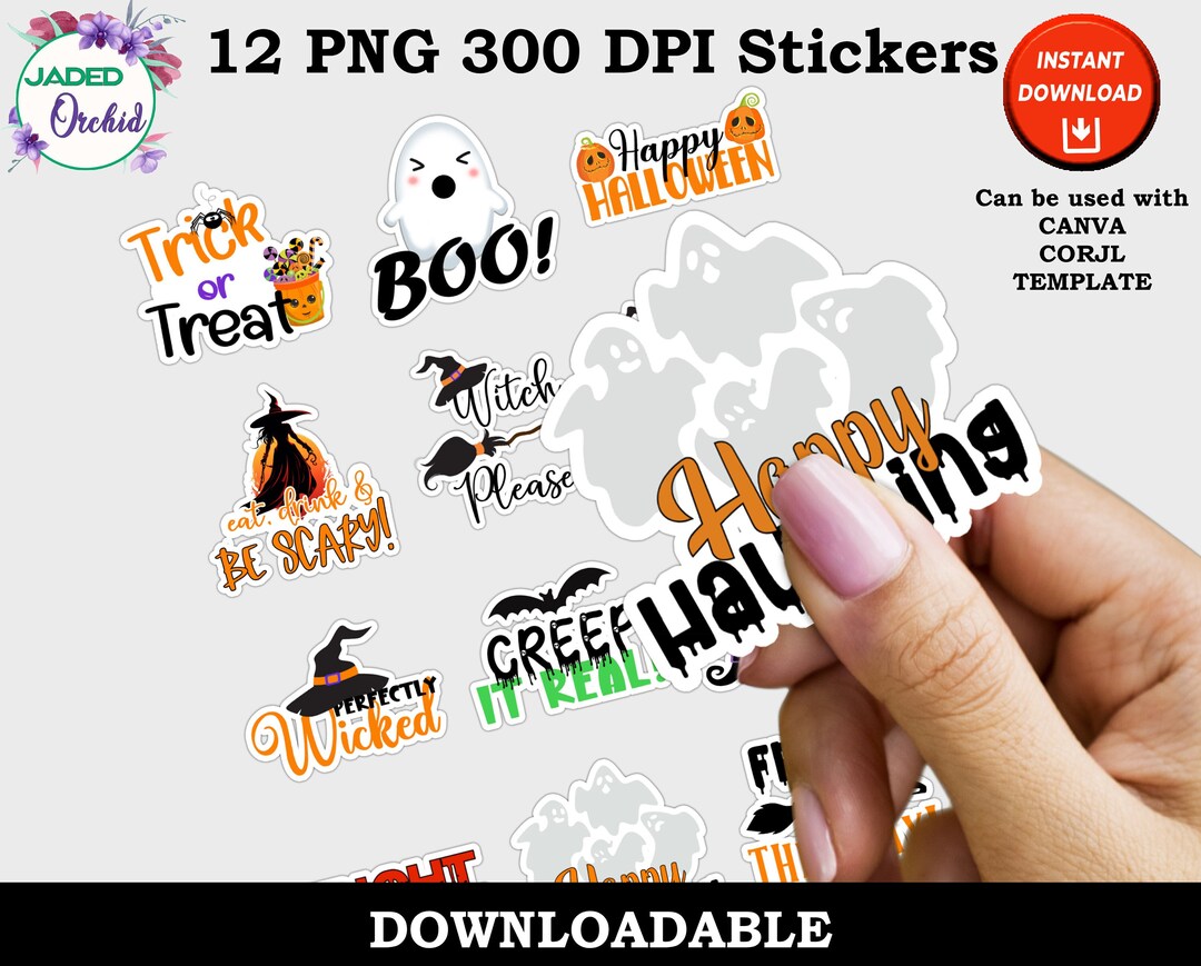 Printable Halloween Sayings Stickers Halloween Funny Spooky Quotes ...