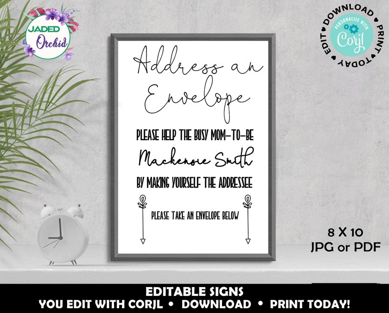 Baby Shower Address Envelope Sign Mom-to-be Address an - Etsy