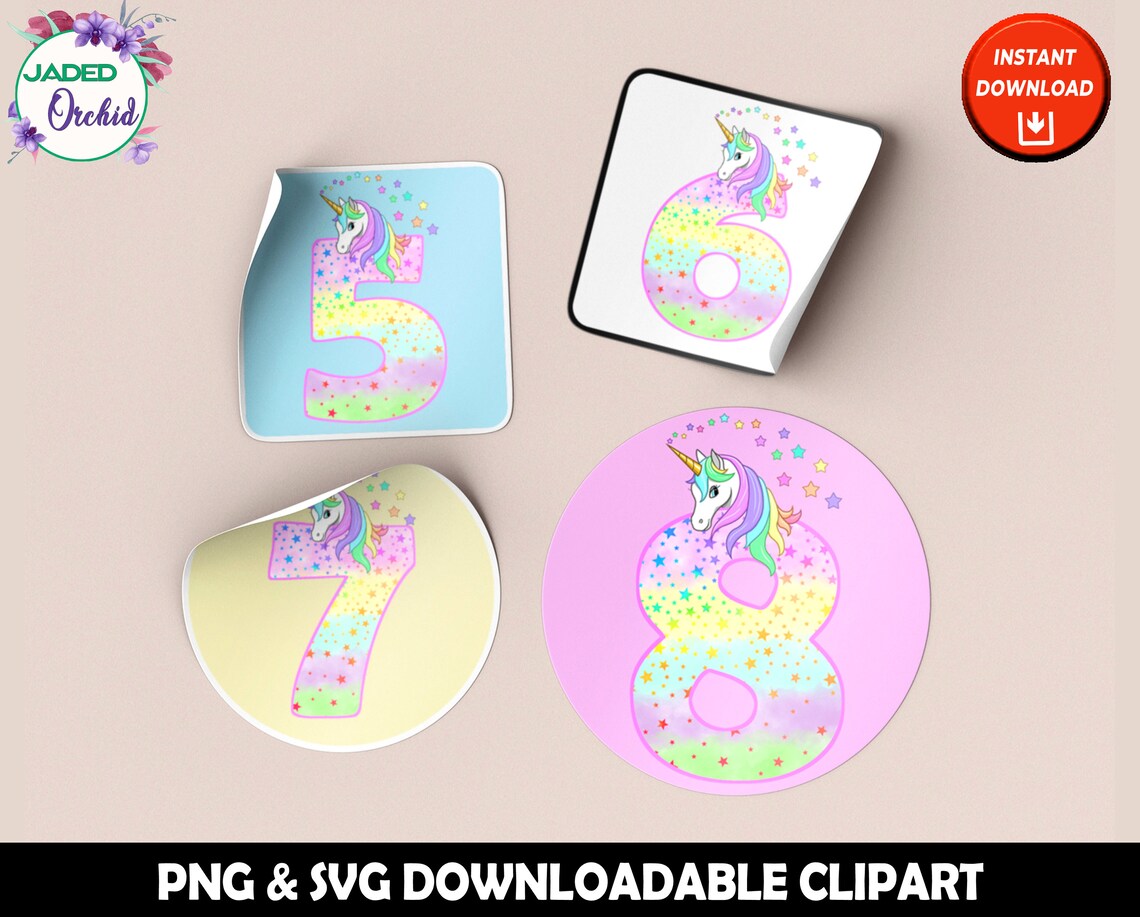 Unicorn Inspired Numbers Clipart Unicorn Numbers Clipart - Etsy