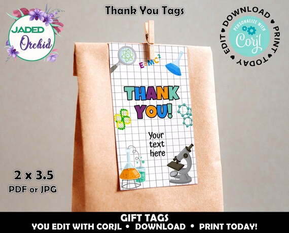 Mad Scientist Thank You Tags Mad Scientist Gift Tags Mad - Etsy