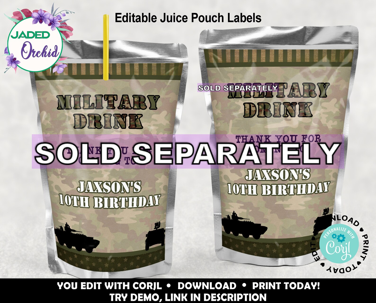 Military Chip Bag Label Printable Army Birthday Chip Bag - Etsy