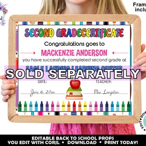 Printable Boys Second Grade Certificate Sign, Second Grade Graduation ...
