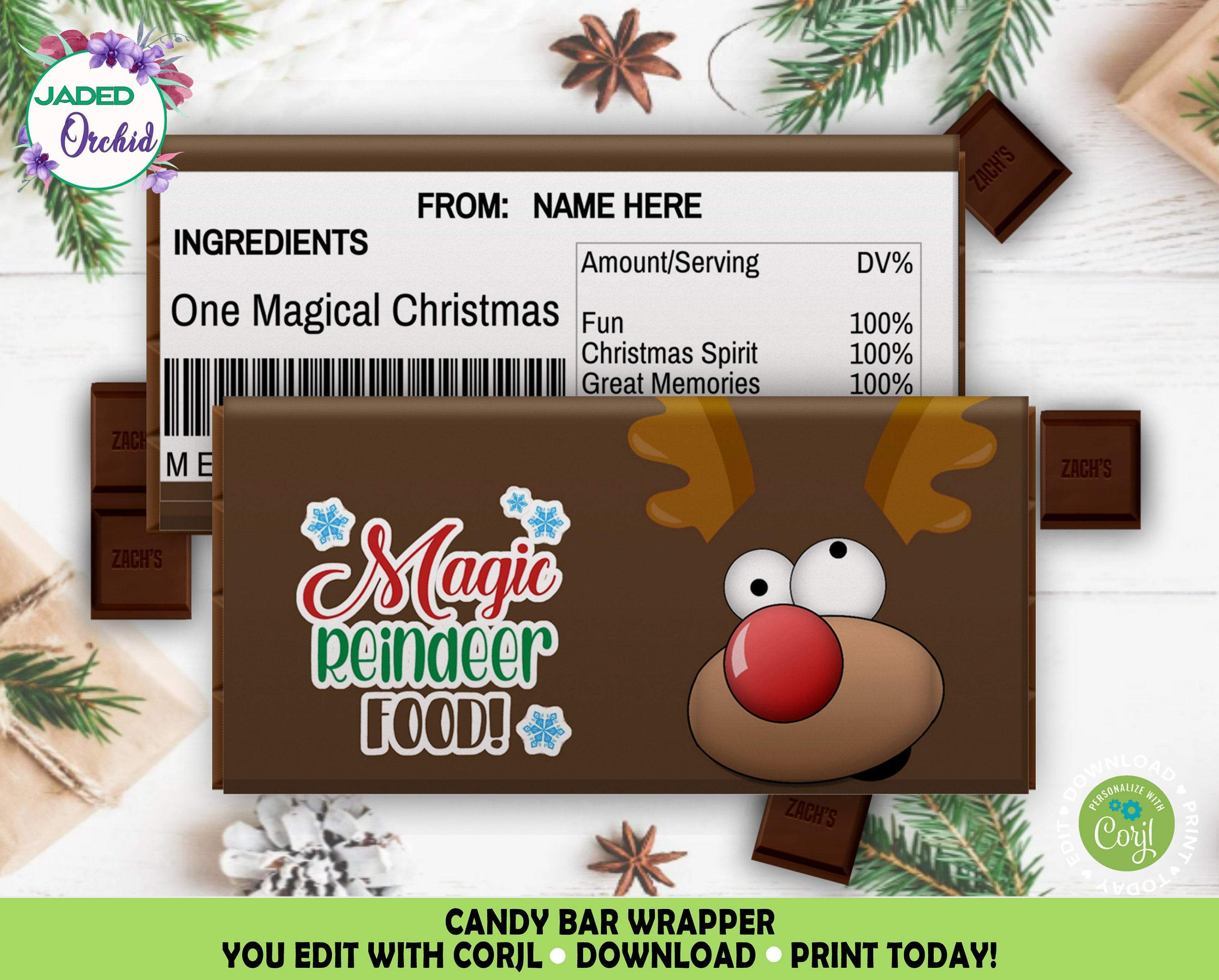 Christmas Candy Wrapper Template