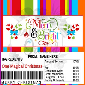 Christmas Chocolate Candy Bar Wrapper, Christmas Candy Bar Wrapper ...