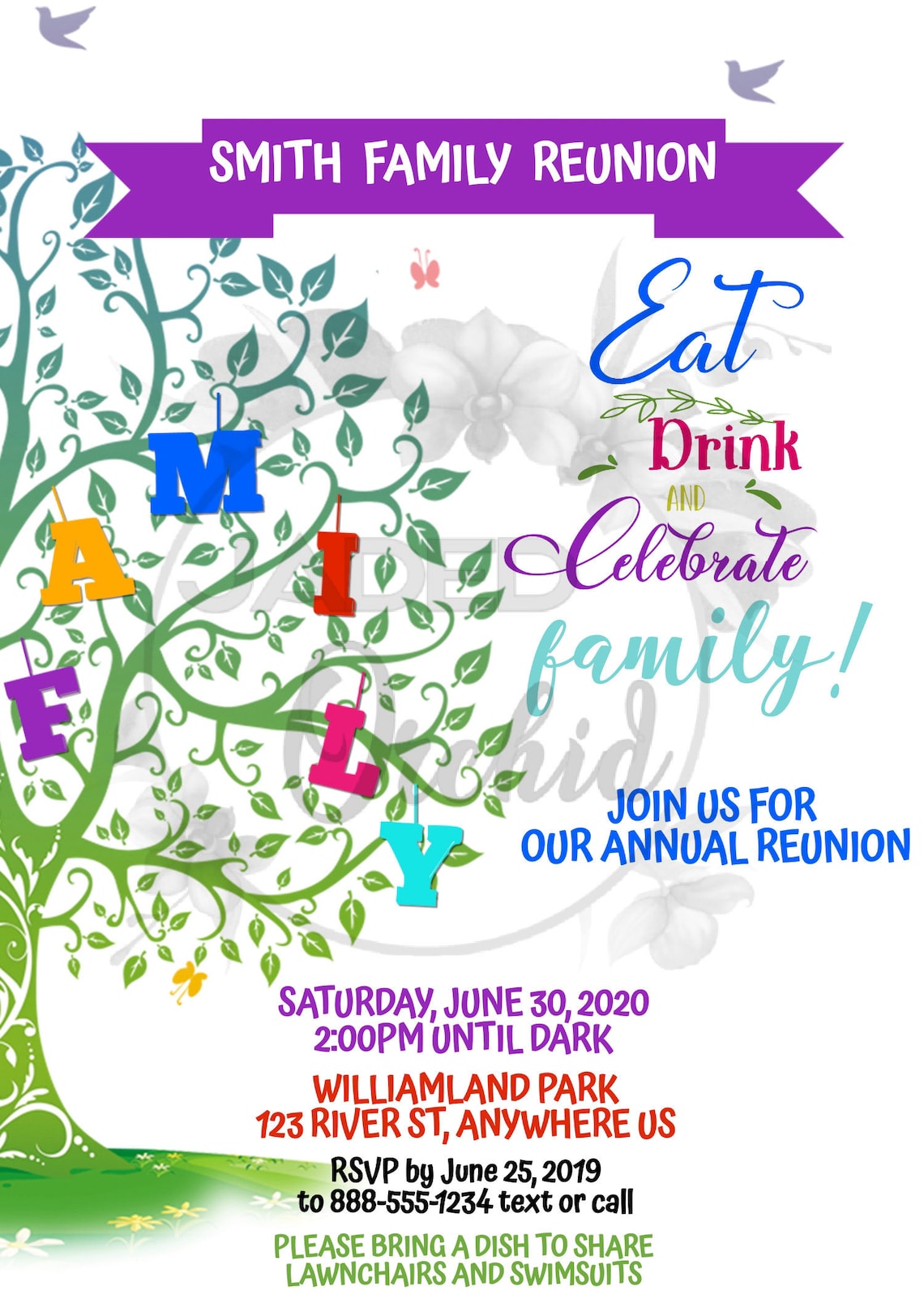 Family Reunion Gathering Invitation Family Gathering - Etsy