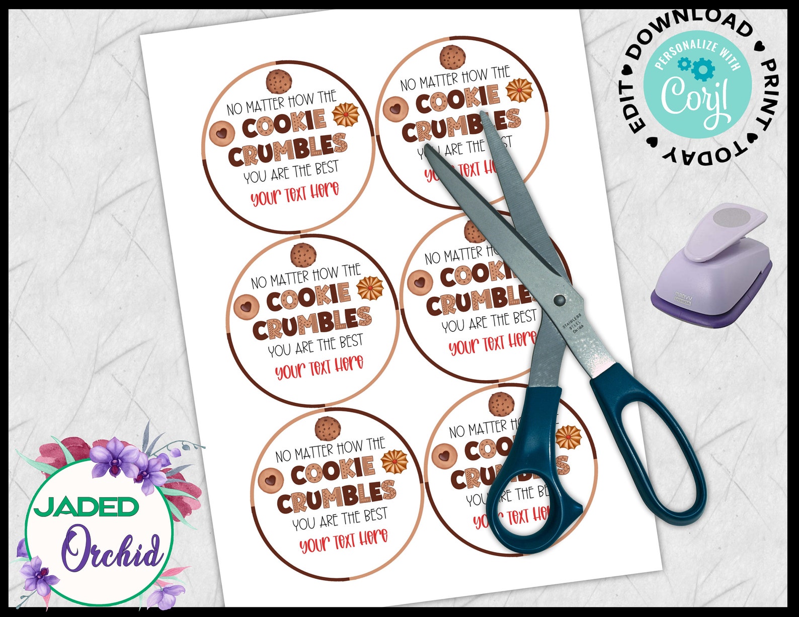 Editable Cookie Thank You Tag Thank You Cookie Tag Gift - Etsy