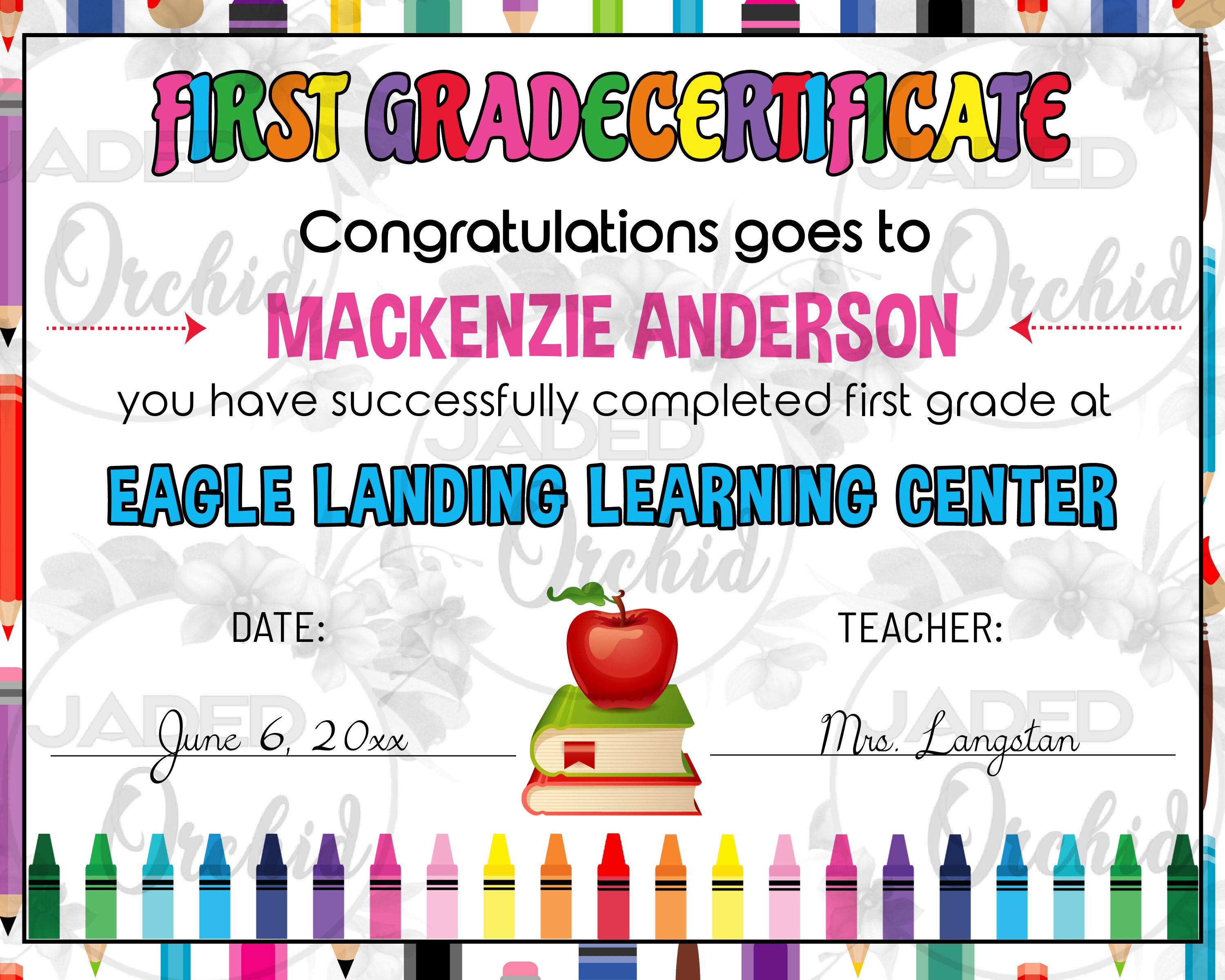 Printable Girls First Grade Certificate Sign First Grade | Etsy