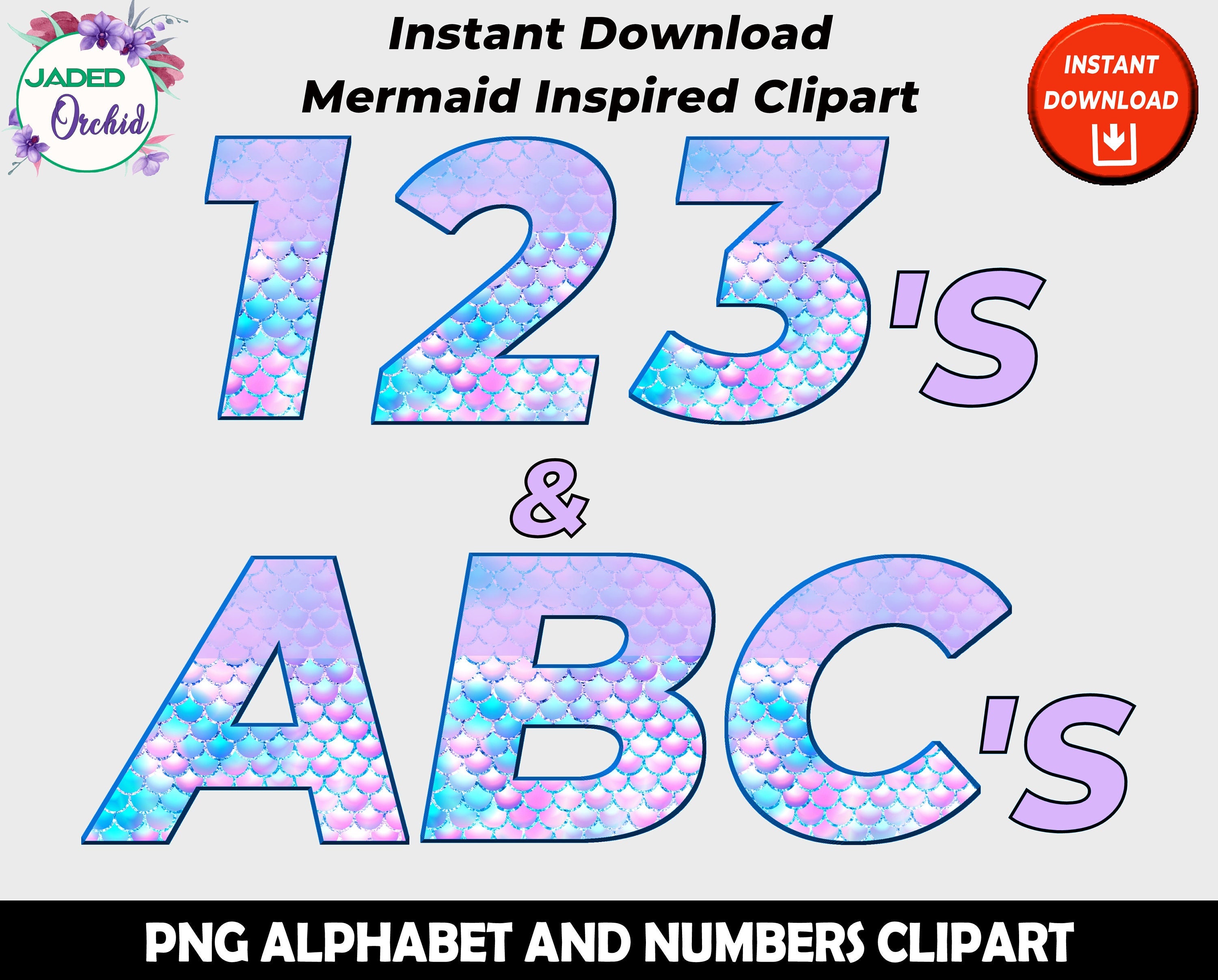 Purple Mermaid Alphabet Clipart Mermaid Inspired Letters and - Etsy
