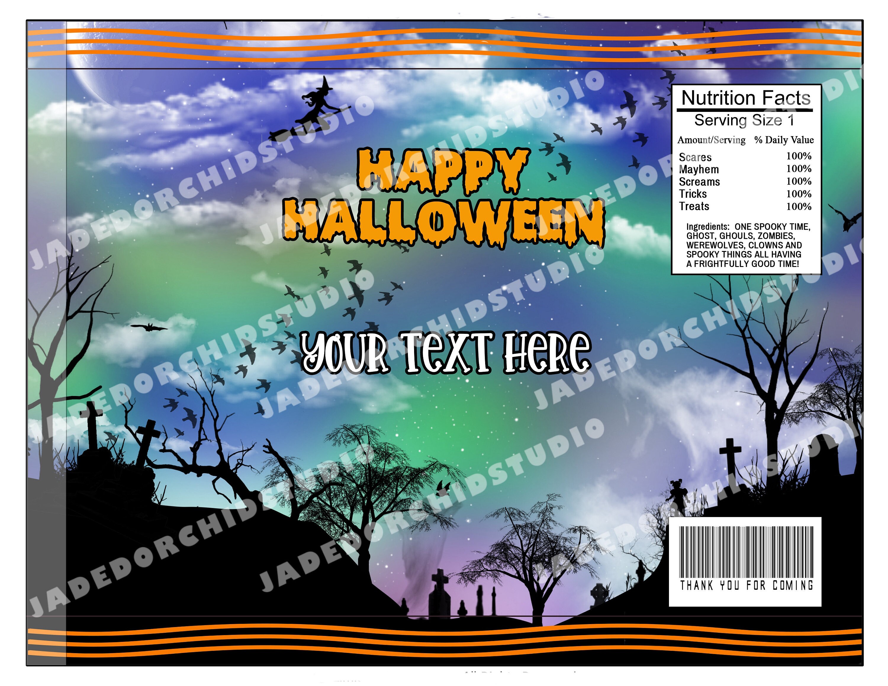 Halloween Witches Party Chip Bag Label Printable Halloween | Etsy