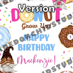 Editable Donut Birthday Juice Bag Label, Donut Juice Pouch Label ...