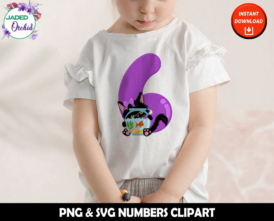 Cat Inspired Numbers Clipart Kitten SVG Clipart Printable - Etsy