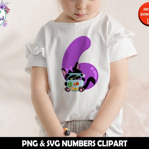 Cat Inspired Numbers Clipart, Kitten SVG Clipart, Printable Kitten ...