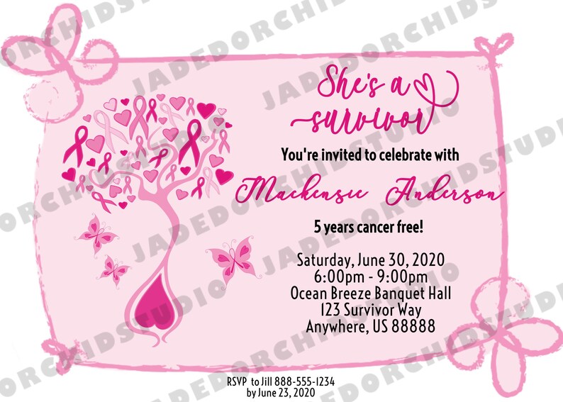 Breast Cancer Survivor Invitation Cancer Survivor Celebration - Etsy