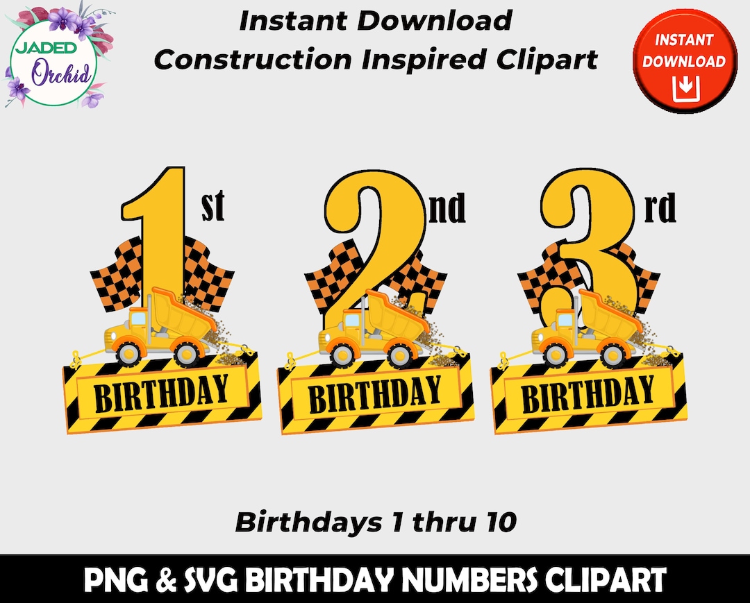 Construction Birthday Clipart, Construction Clipart, Construction ...