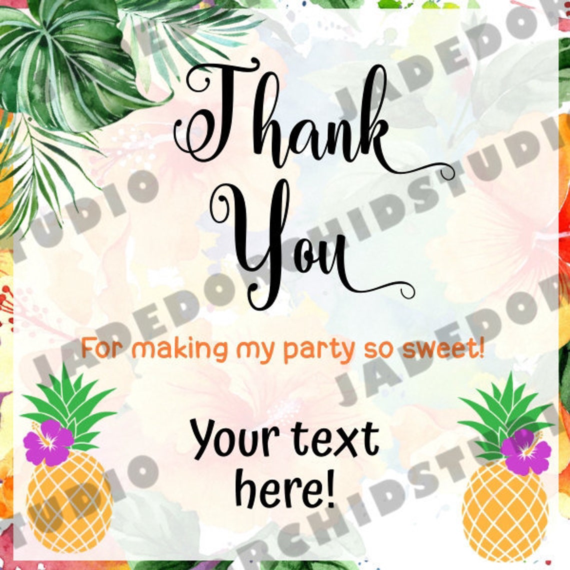 Hawaiian Luau Party Favors Printable Luau Thank You Tags - Etsy Canada