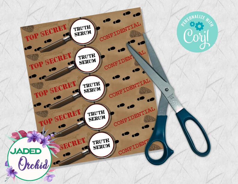 Secret Agent Water Bottle Labels Detective Bottle Label Spy | Etsy