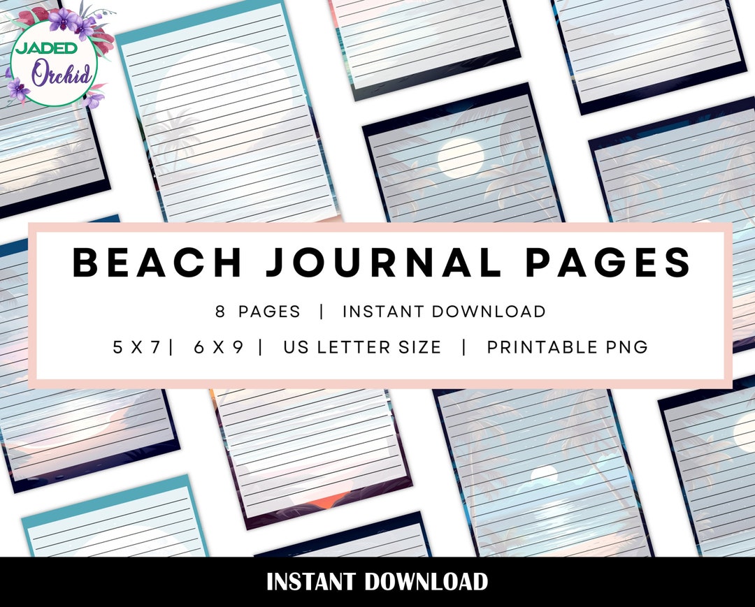 Printable Moonlit Beach Journal Pages Beach Junk Journal - Etsy