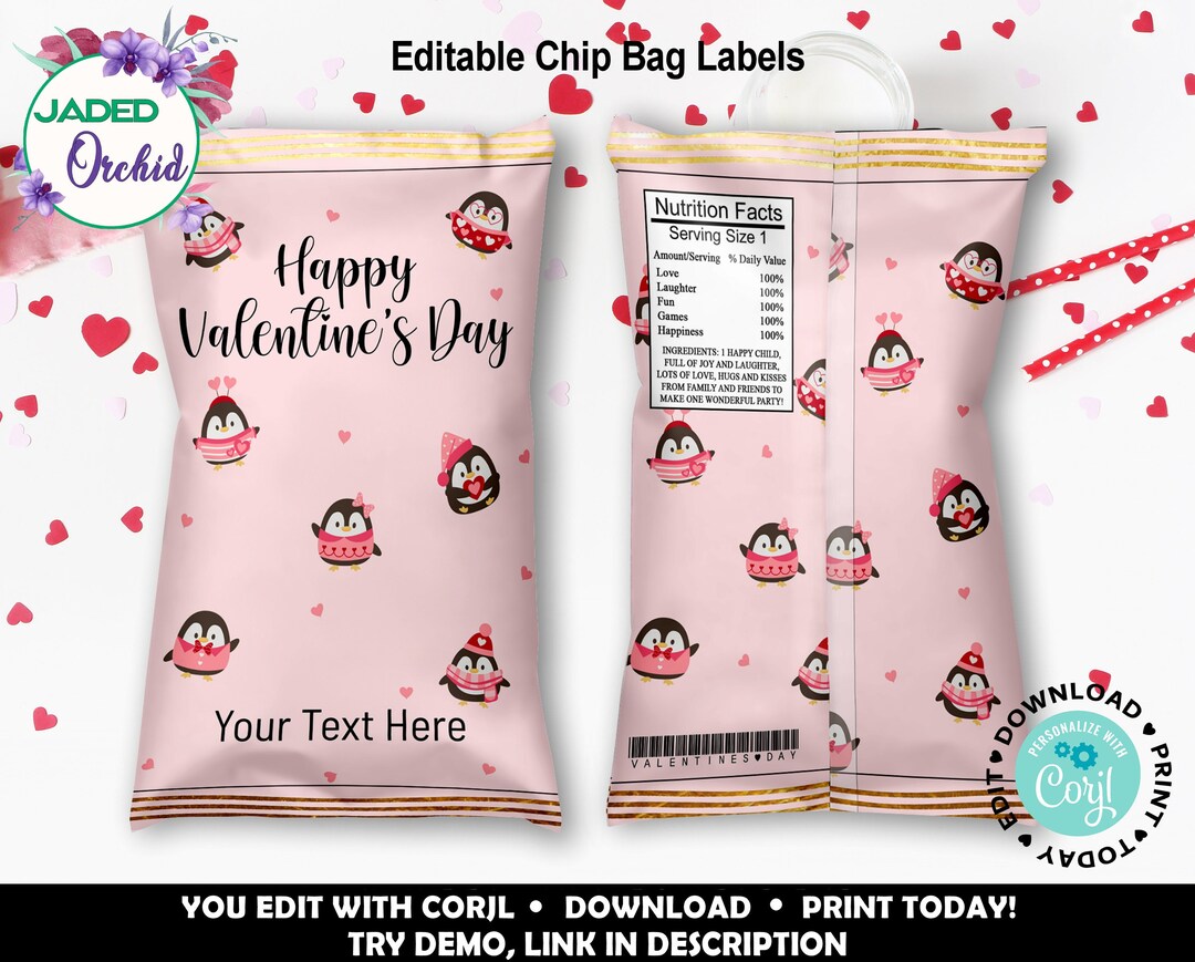 Valentine's Day Penguin Party Favor Cute Penguins - Etsy