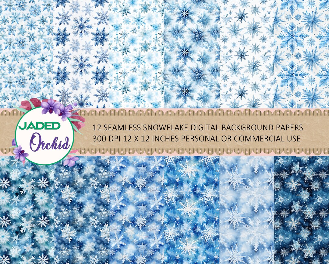 Snowflake Digital Seamless Background Paper Snowflakes - Etsy