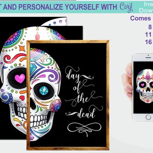 Dia De Los Muertos Wall Art, Day of the Dead Poster, Halloween Wall Art ...