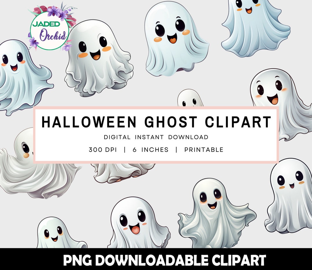 Digital Ghost Clipart Digital Halloween Clipart 12 PNG - Etsy
