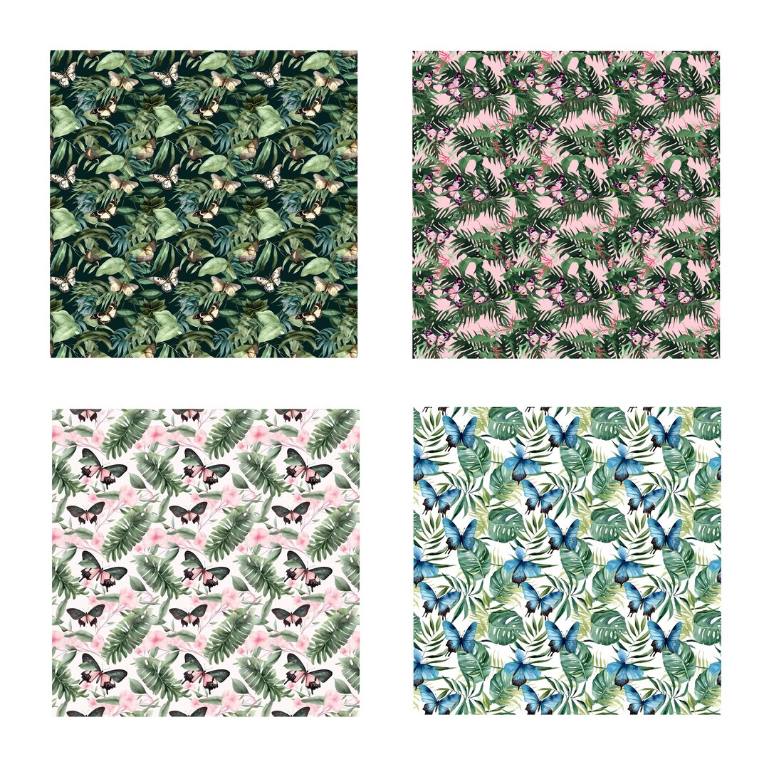 Butterfly Background Paper, Printable Digital Butterfly Seamless ...