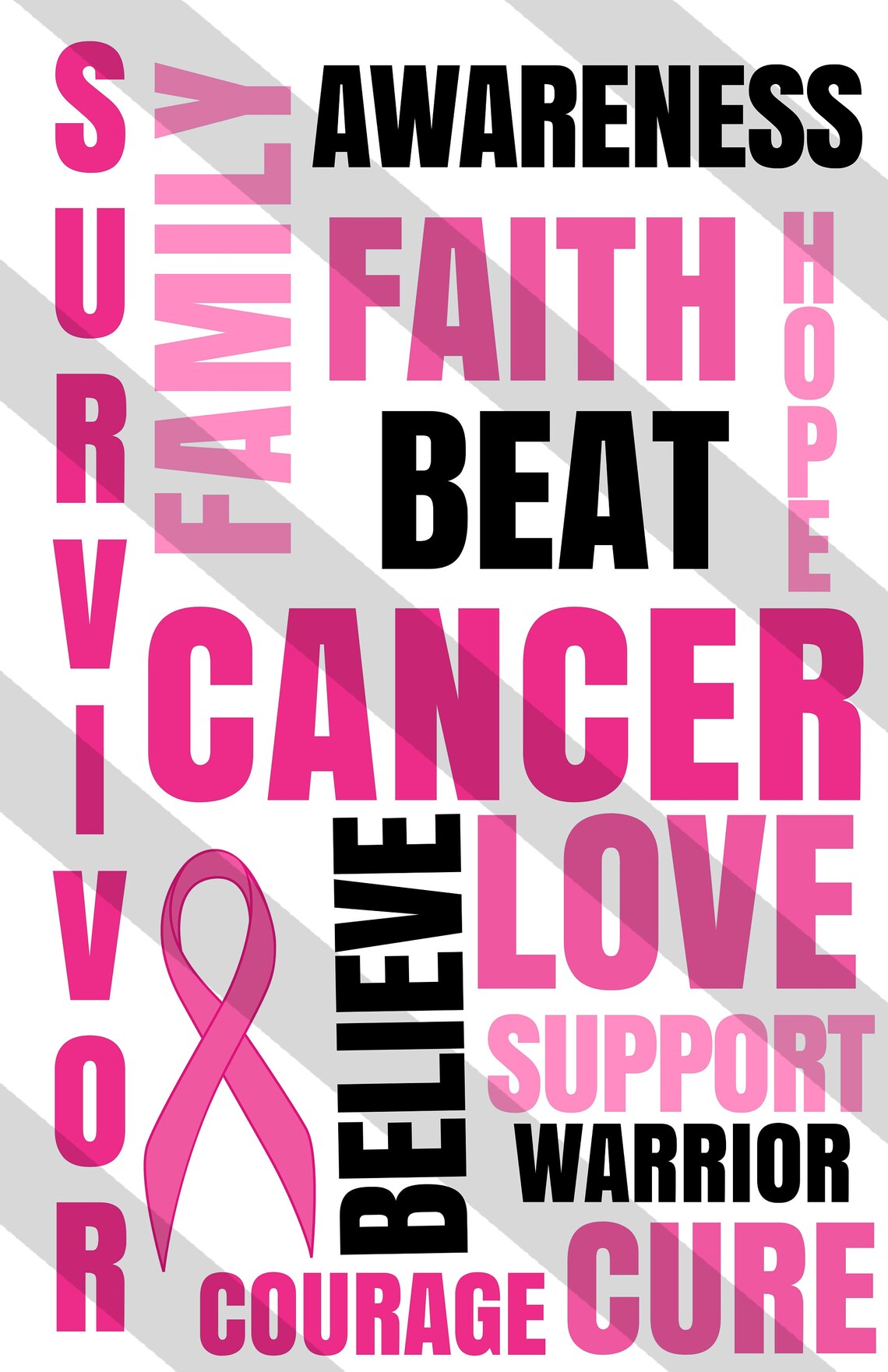 Printable Cancer Awareness Poster Motivational Breast Cancer | Etsy