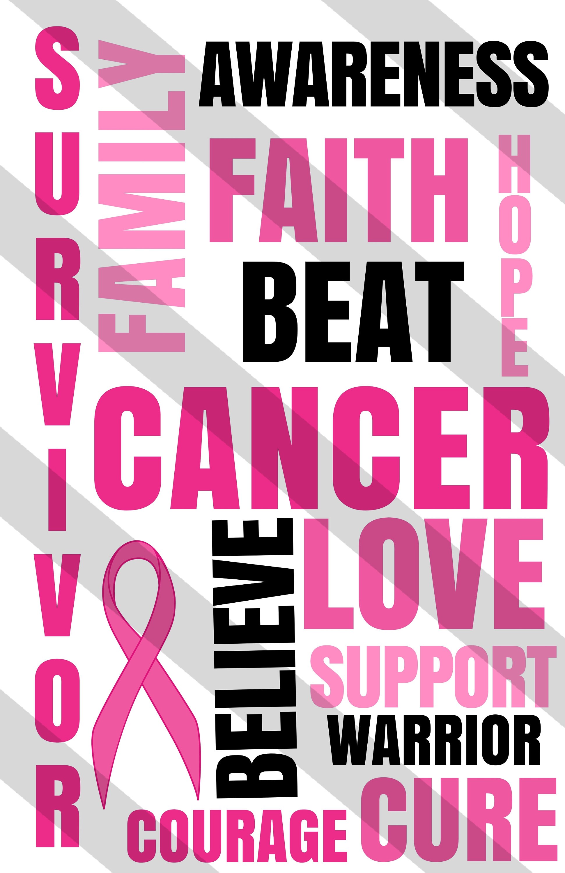 Motivational Breast Cancer Awareness Poster Breast Cancer | Etsy