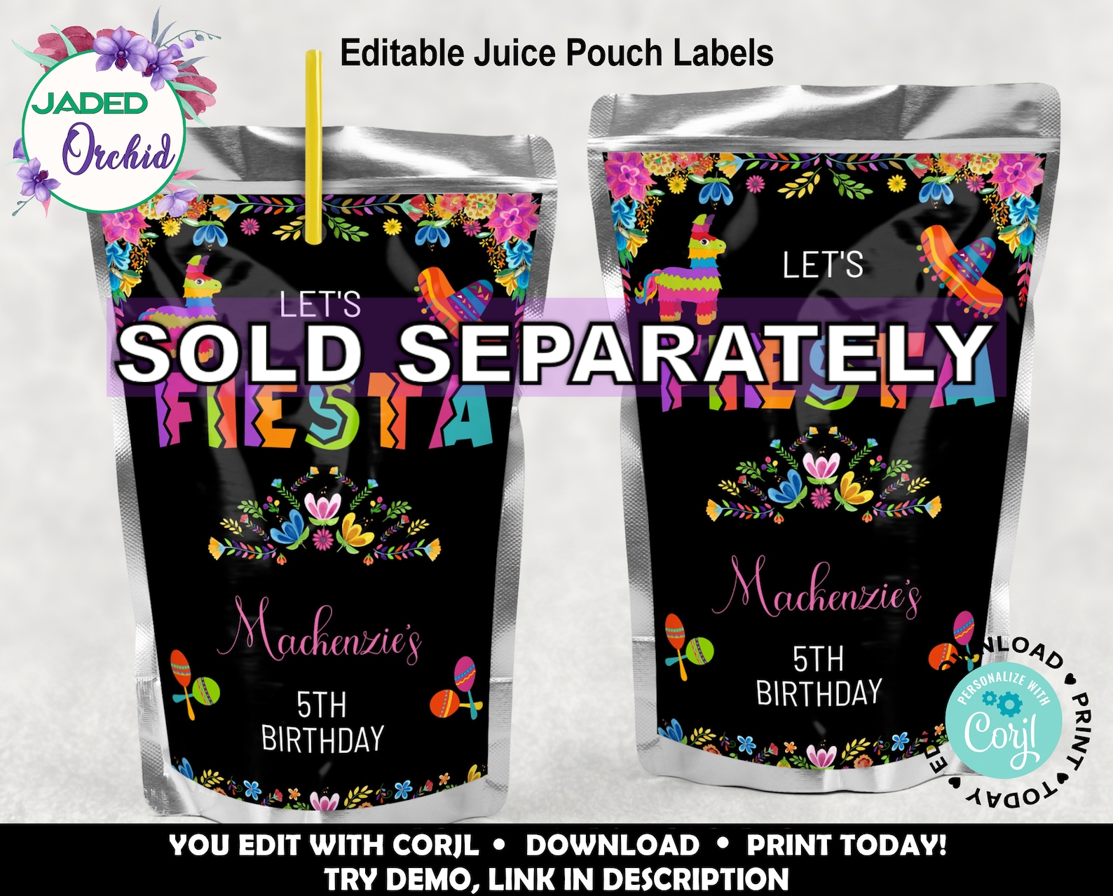 Printable Fiesta Birthday Chip Bag Label Fiesta Chip Bag - Etsy