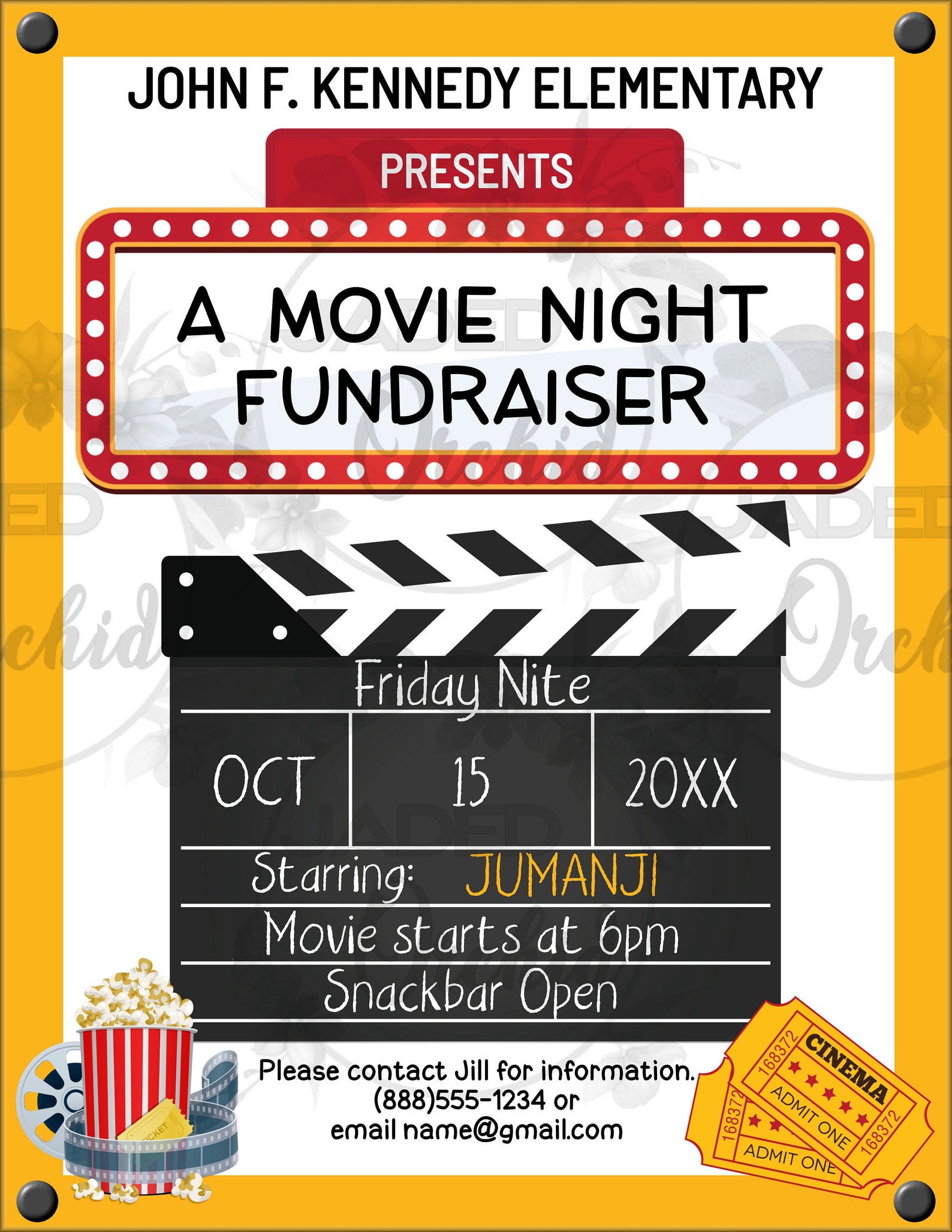 Printable Movie Night Fundraiser School Movie Night - Etsy
