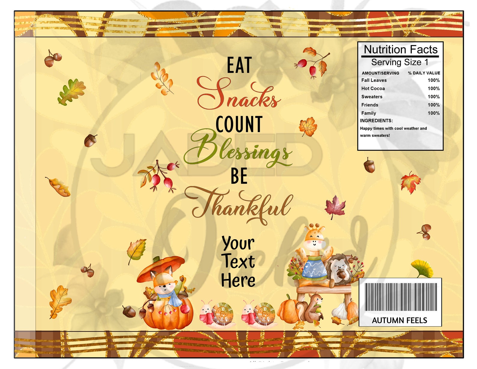 Printable Thanksgiving Kids Chip Bag Labels Fall Chip Bag - Etsy