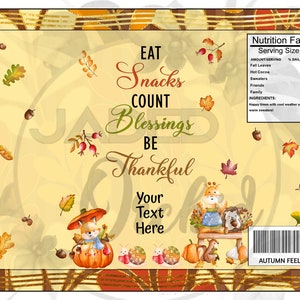 Printable Thanksgiving Kids Chip Bag Labels Fall Chip Bag - Etsy