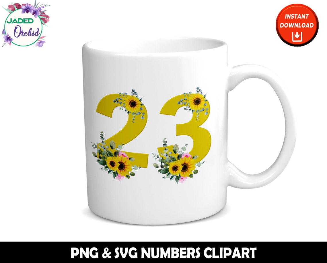 Sunflower Numbers Clipart Sunflower SVG Clipart Printable - Etsy