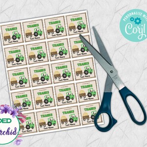 Farm Truck Thank You Tags Country Farm Tractor Party Favors - Etsy