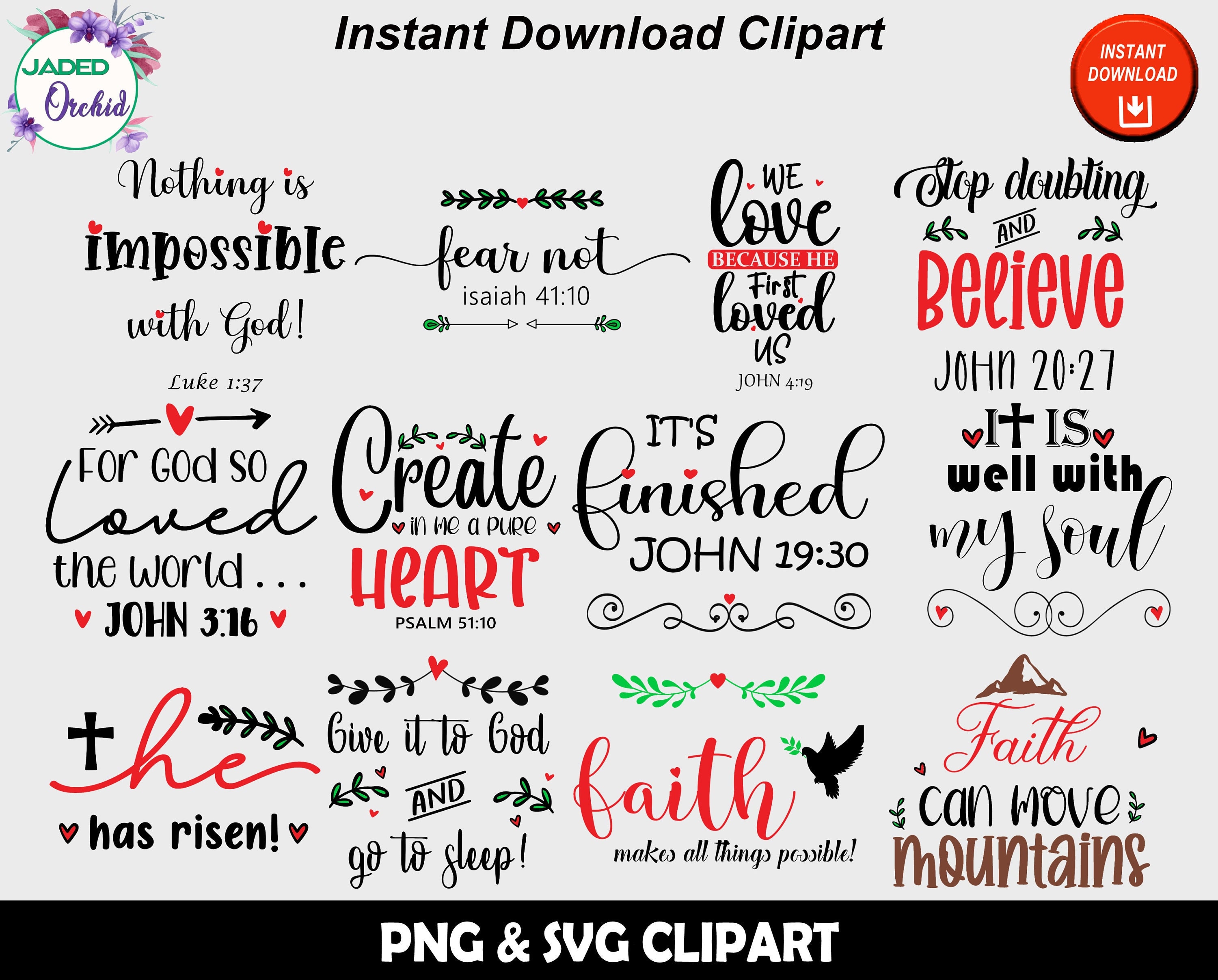 Bible Scripture Clipart Bible Verses Clipart Bible Psalms - Etsy