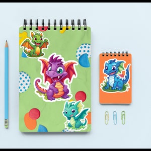 Printable Cute Dragon Print and Cut Digital PNG Sticker Sheet, 24 ...