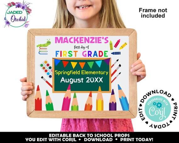 First Grade Back to School Poster First Grade First Day of | Etsy