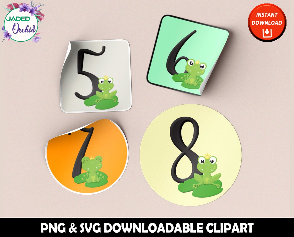 Printable Frogs SVG & PNG Clipart Frog Numbers Clipart Frog - Etsy