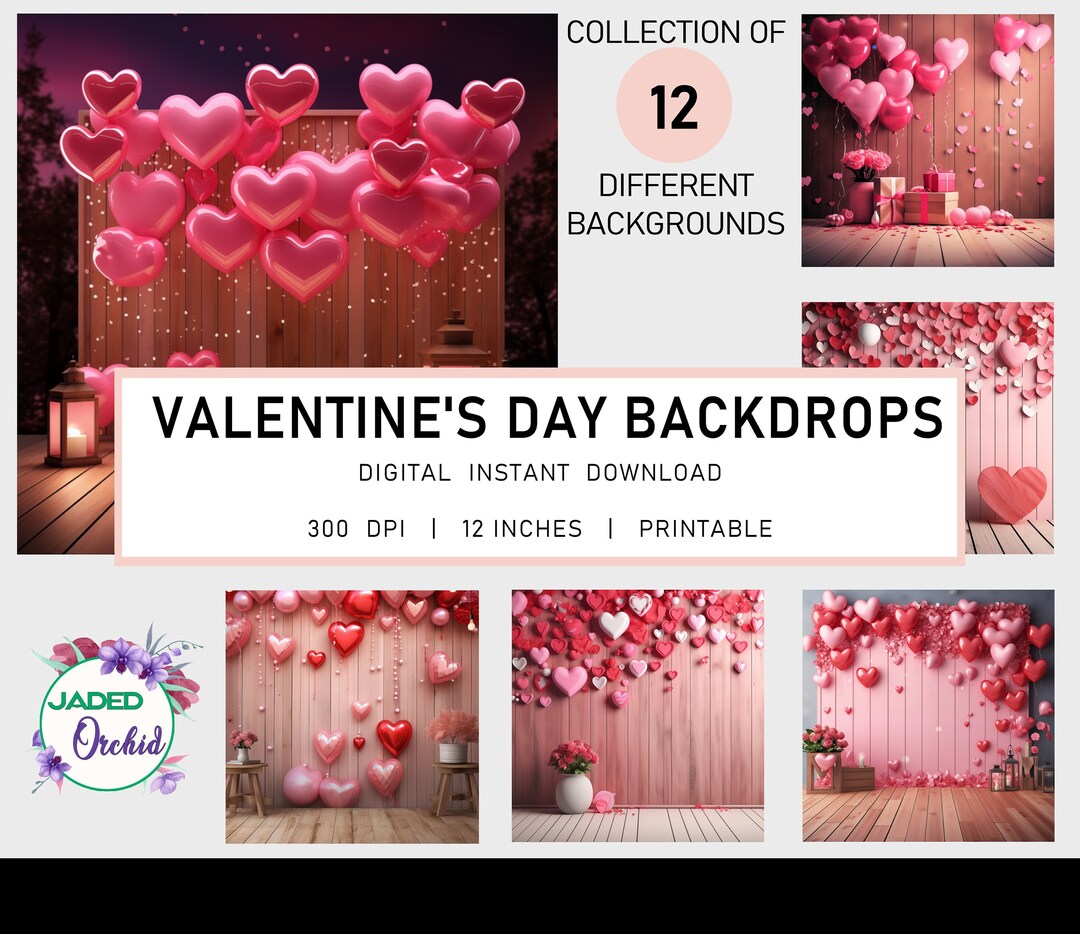 Digital Valentine's Day Backdrop Photo Overlay, Valentine Overlay ...