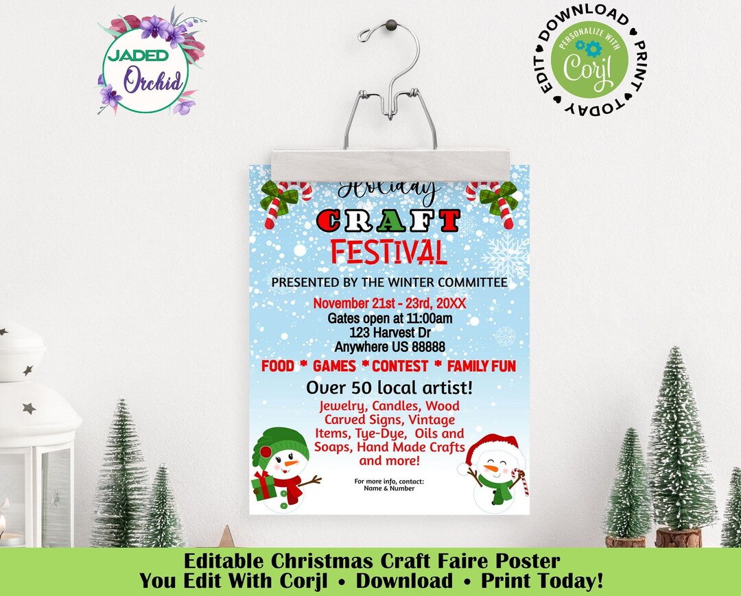 Holiday Flyer, Printable Christmas Flyer, Editable Holiday Poster ...