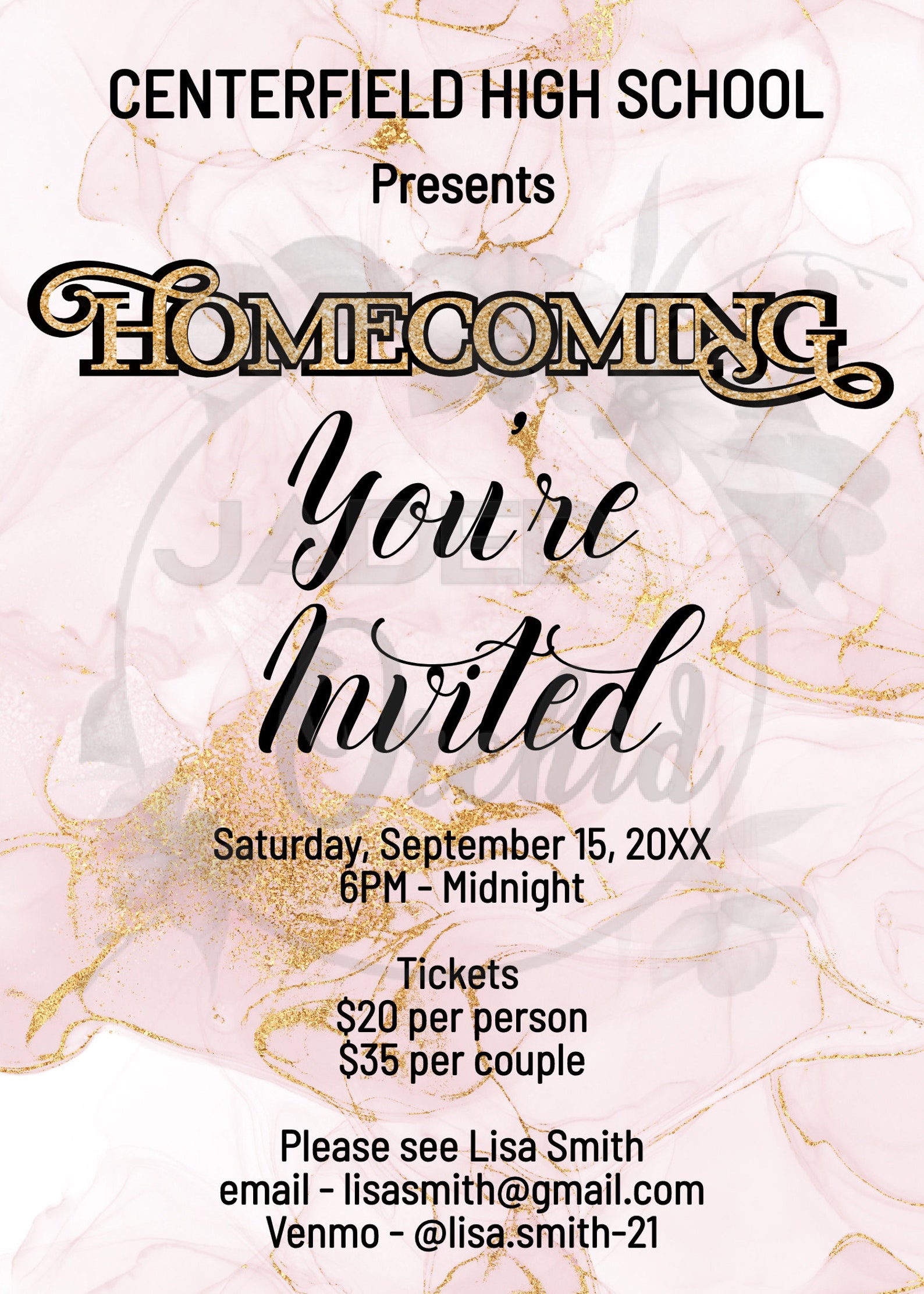 School Homecoming Dance Invitation Homecoming Invitation - Etsy