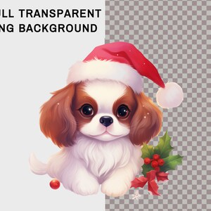 Printable Christmas Puppy Clipart, Dog Clipart, Cute Watercolor Dog ...