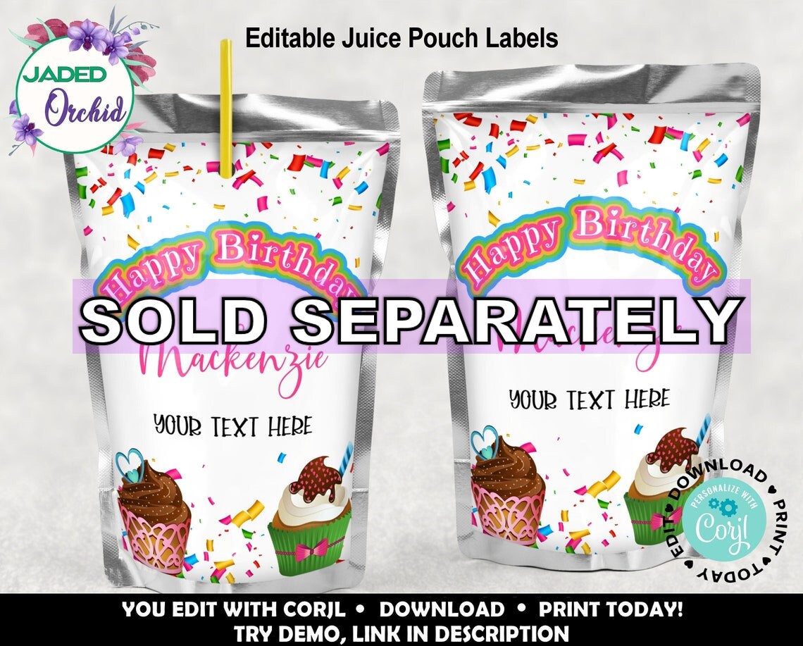 Happy Birthday Water Bottle Labels Printable Birthday Bottle | Etsy
