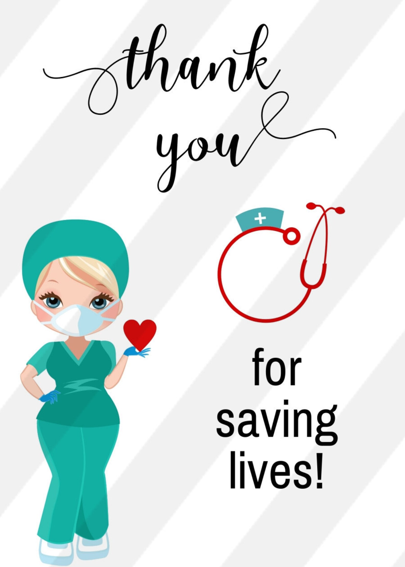 Printable Thank You Card for Doctors Nurses Paramedics - Etsy