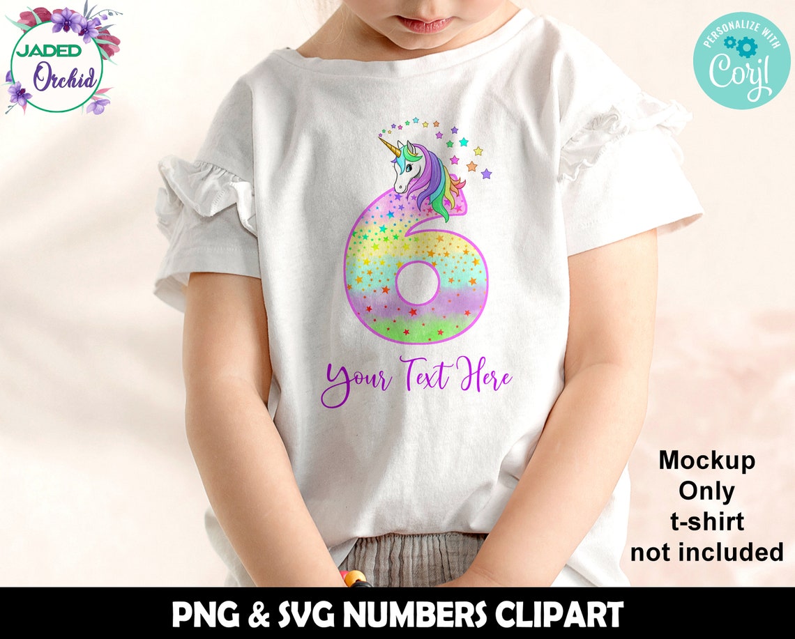 Printable Unicorn Clipart Numbers Editable Unicorn Numbers - Etsy