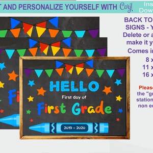 EDITABLE Boys First Grade Sign, First Day of 1st Grade, Printable First ...