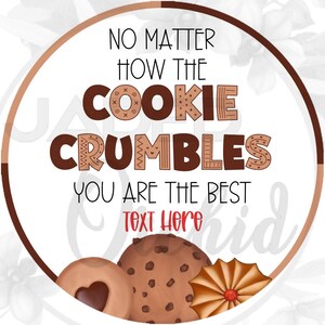 Cookie Gift Tag, Thank You Cookie Tag, Cookie Crumbles Tag, Editable ...