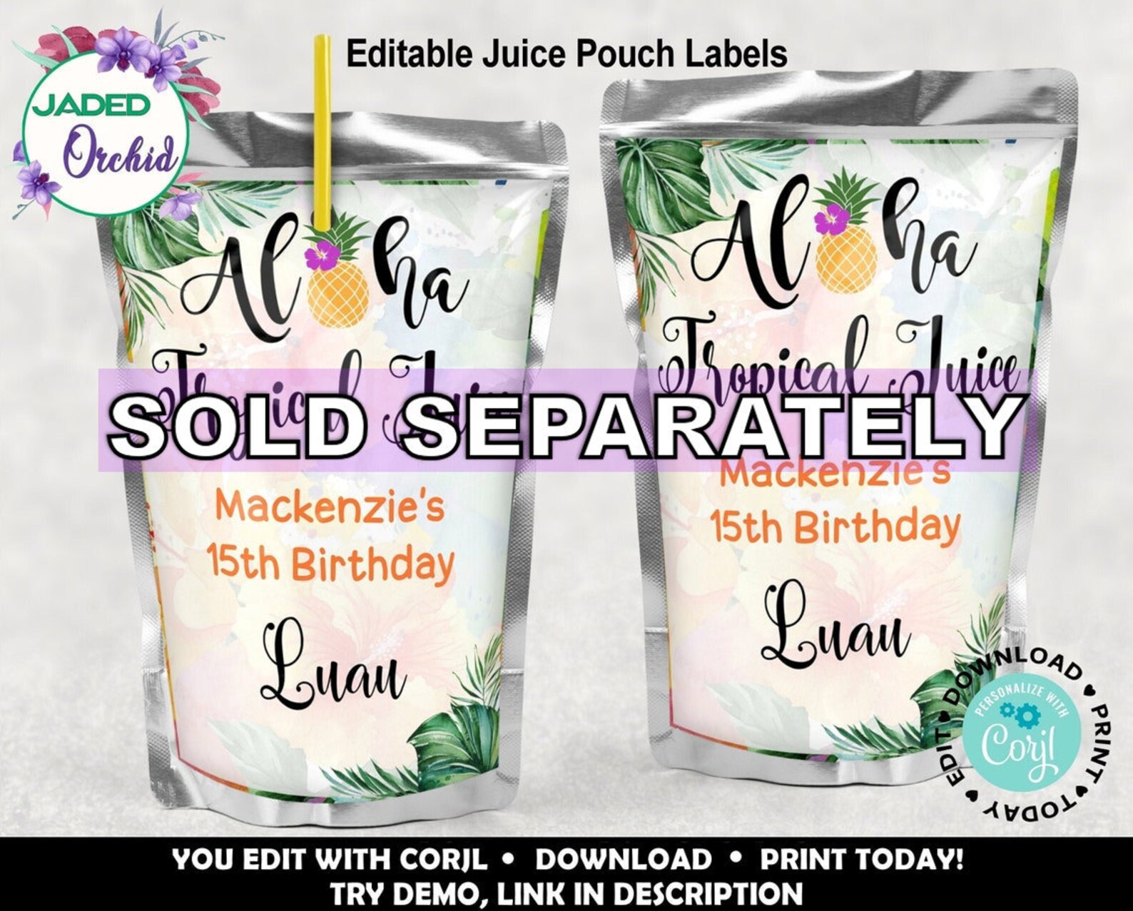 Hawaiian Luau Party Favors Printable Luau Thank You Tags - Etsy Canada